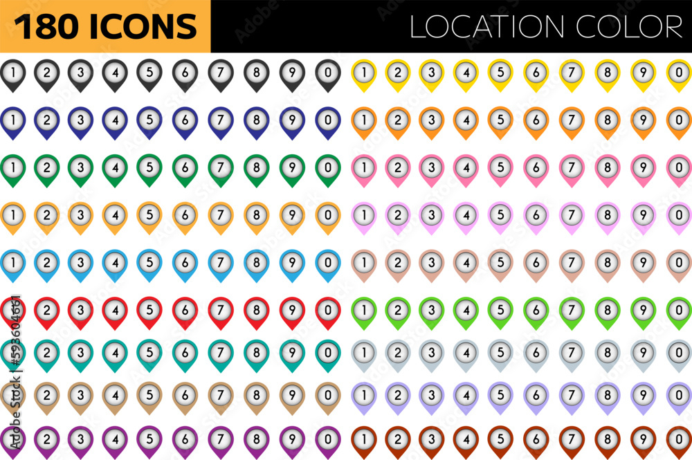 Set of location pin icons. Map pointers. Map markers.GPS location ...