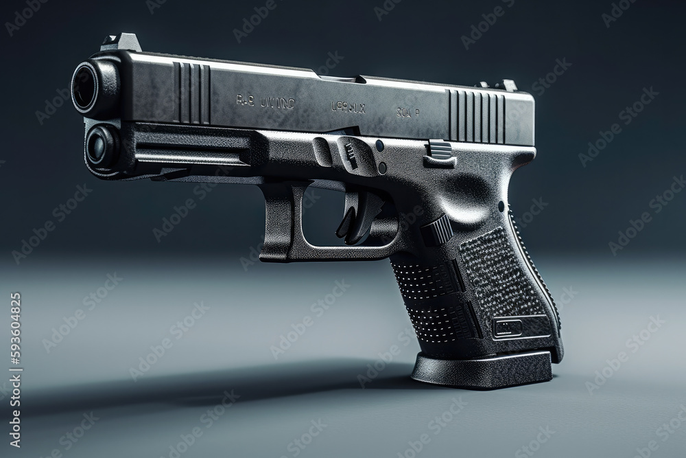 glock pistole on darken background created with Generative AI ...