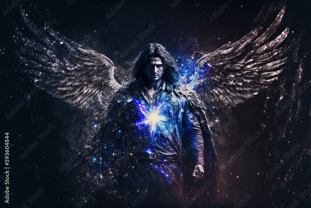 Realistic fantasy character of angelic battlemage with awe-inspiring ...