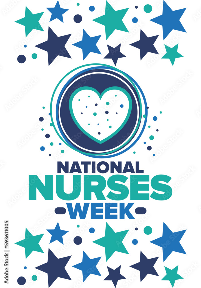 Vetor de National Nurses Week. Thank you nurses. Medical and health ...