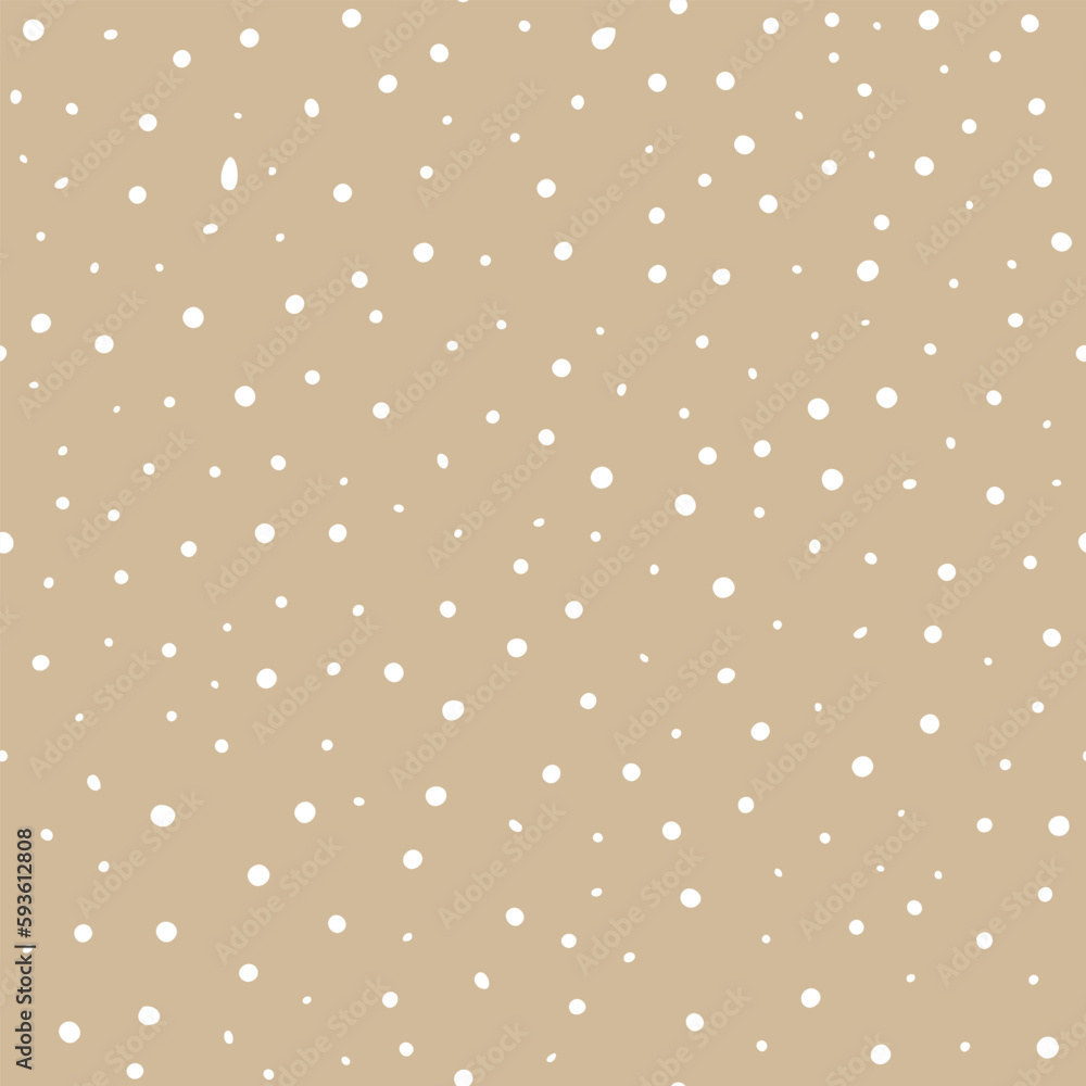 Seamless abstract neutral polka dot pattern. White hand-drawn drip ...