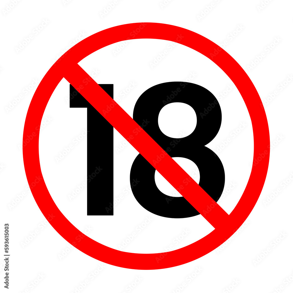 18 plus icon symbol template transparent design Stock Illustration ...