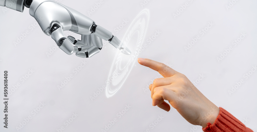 Concept of Artificial intelligence, AI robot, human, idea, development ...