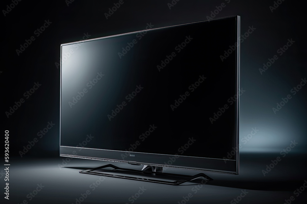 lcd tv screen with reflection created with Generative AI technology ...
