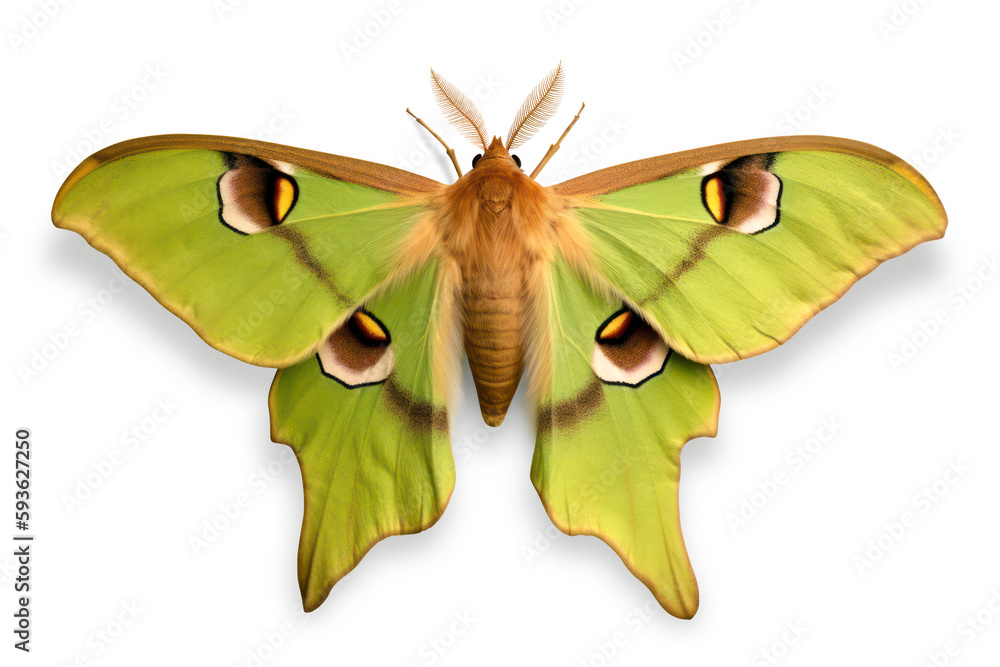 Large Green Luna Moth actias Luna Isolated Over A Transparent Large Green Luna Moth actias Luna Isolated Over A Transparent