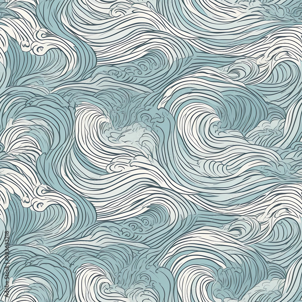 Seamless and repeatable Wave pattern vintage style, texture background ...