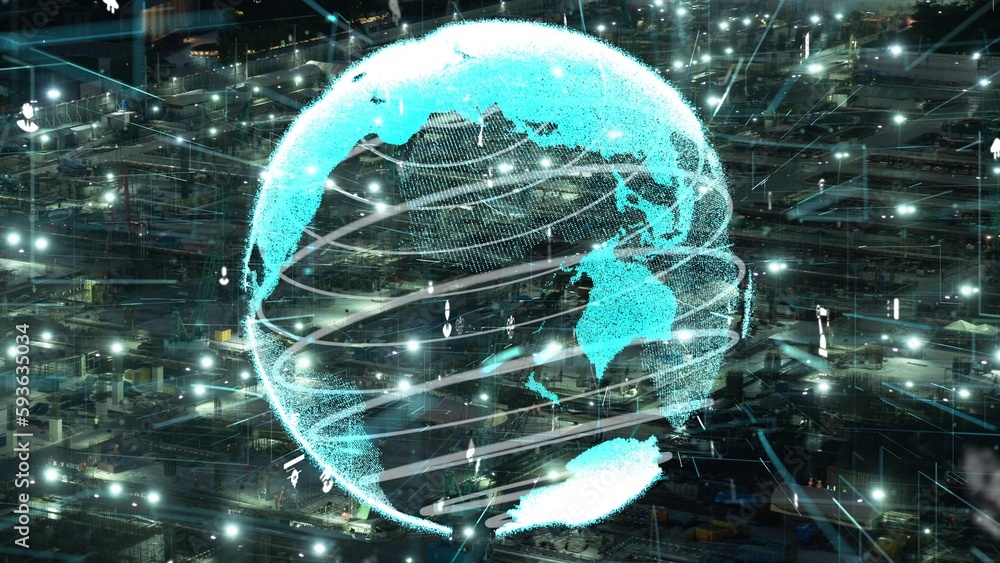 Construction technology concept with alteration graphic over ...