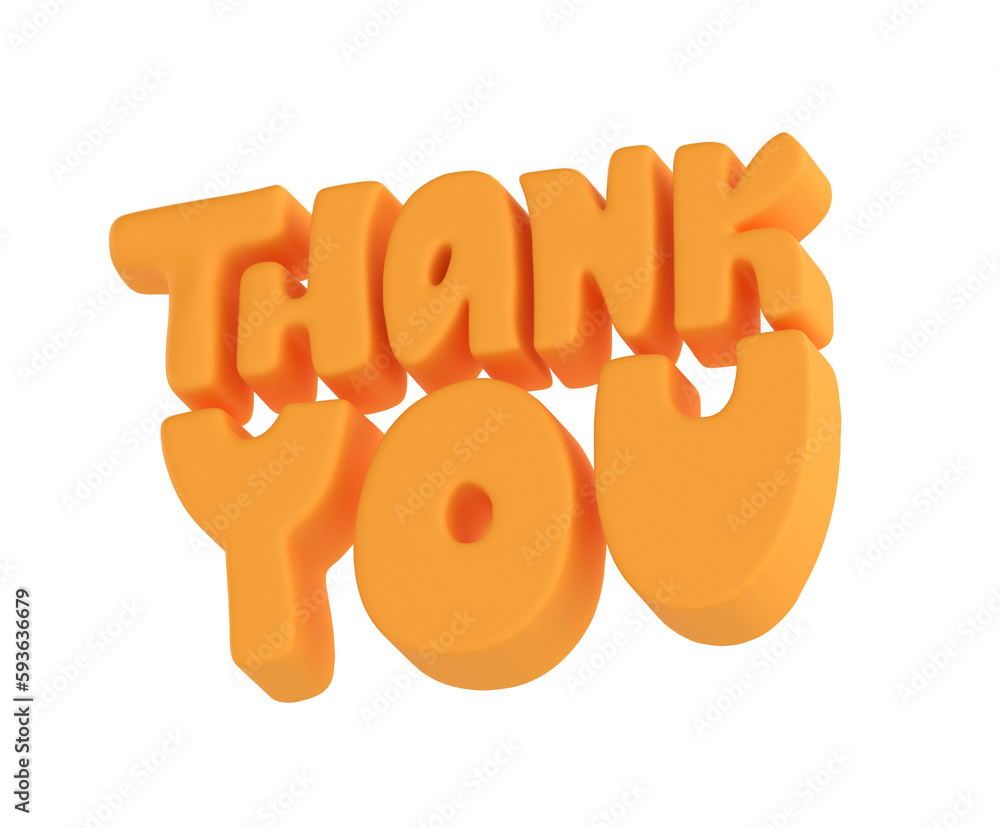 Thank you orange lettering 3d text icon hand drawn, thanksgiving day ...