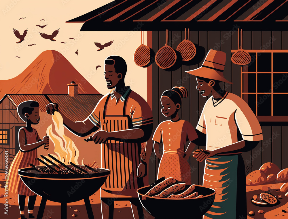 A Family Having a Barbecue in South Africa to Celebrate Heritage Day ...