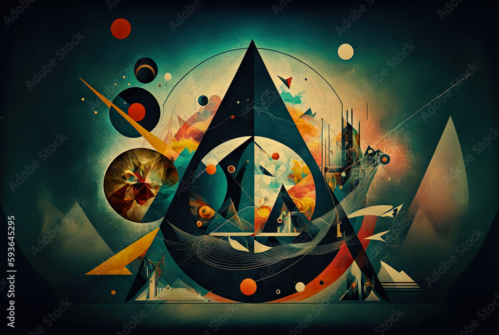 Abstract shapes retro composition in 20s avantrgarde or futurism style ...