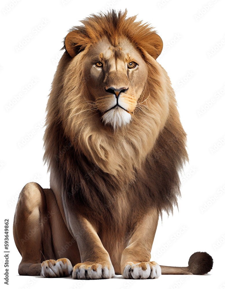 lion on transparent background generative AI Stock Illustration | Adobe ...