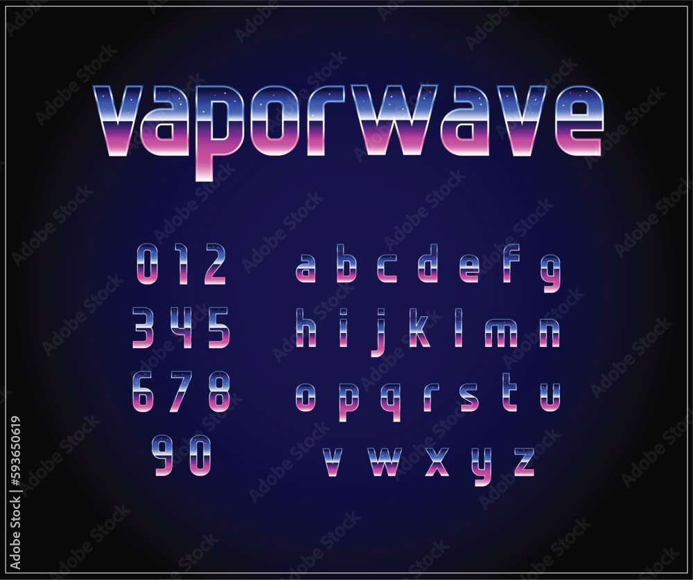80's - 90's Retro Futurism Sci-Fi Font. Alphabet. Vector. Retro wave ...
