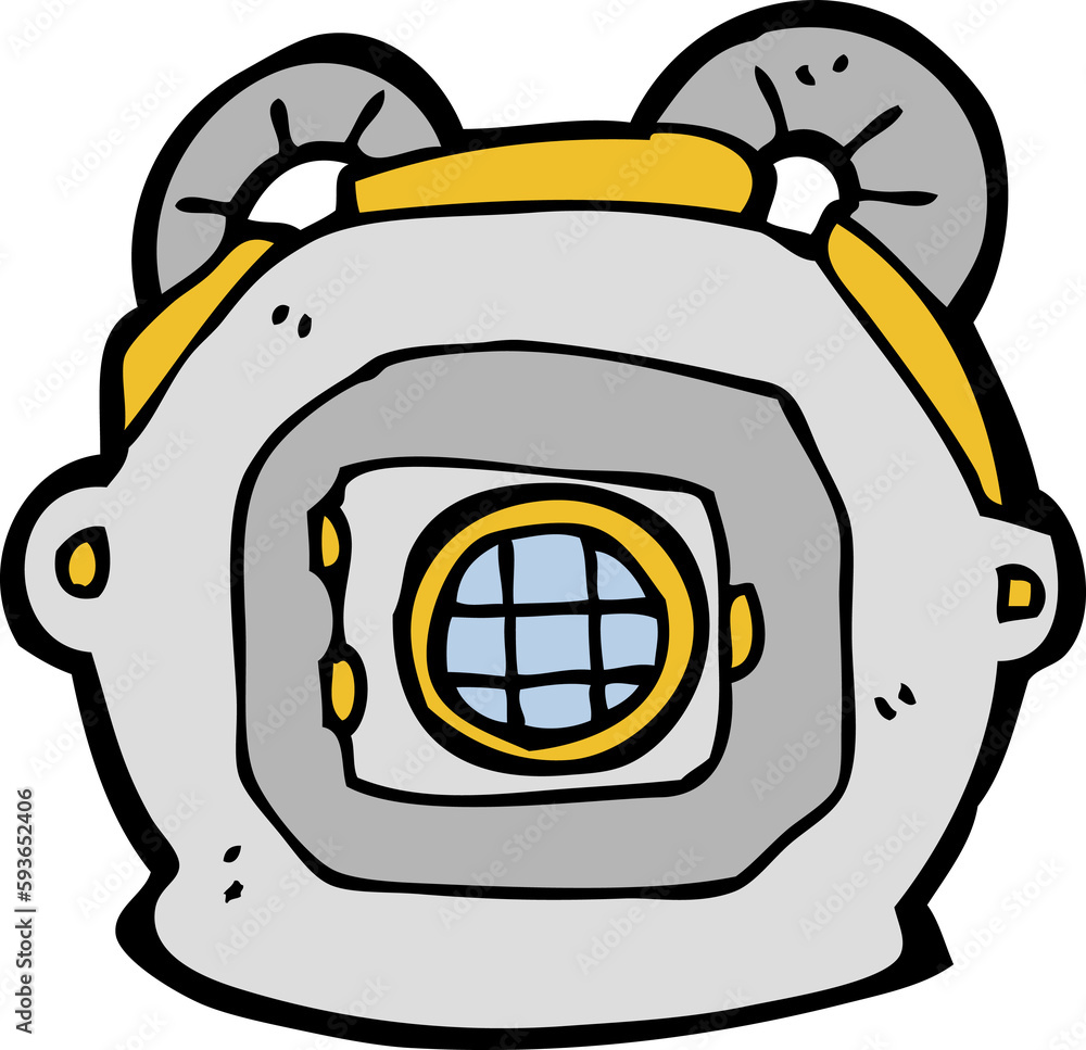 cartoon old deep sea diver helmet Stock Illustration | Adobe Stock
