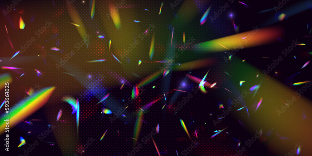 Realistic diamond reflection, rainbow light optical effect Colorful ...