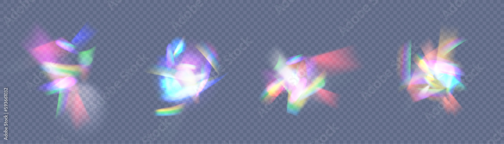 Realistic diamond reflection, rainbow light optical effect Colorful ...