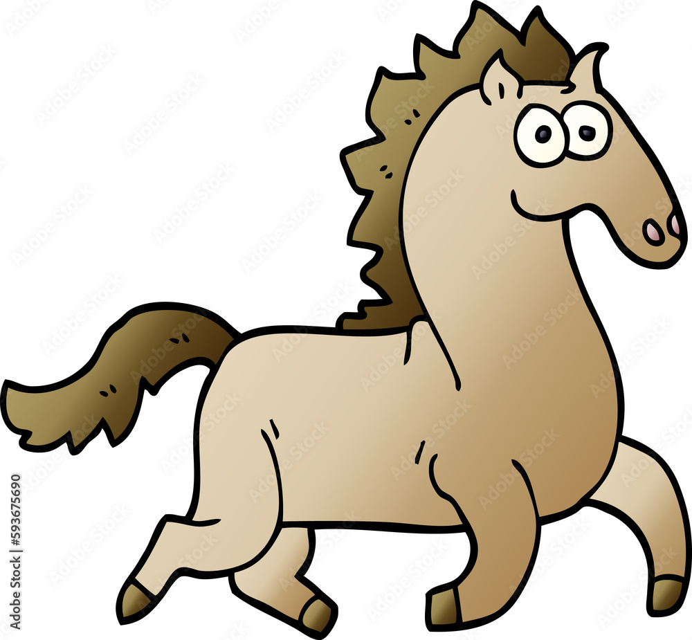 cartoon doodle magnificent stallion Stock Illustration | Adobe Stock