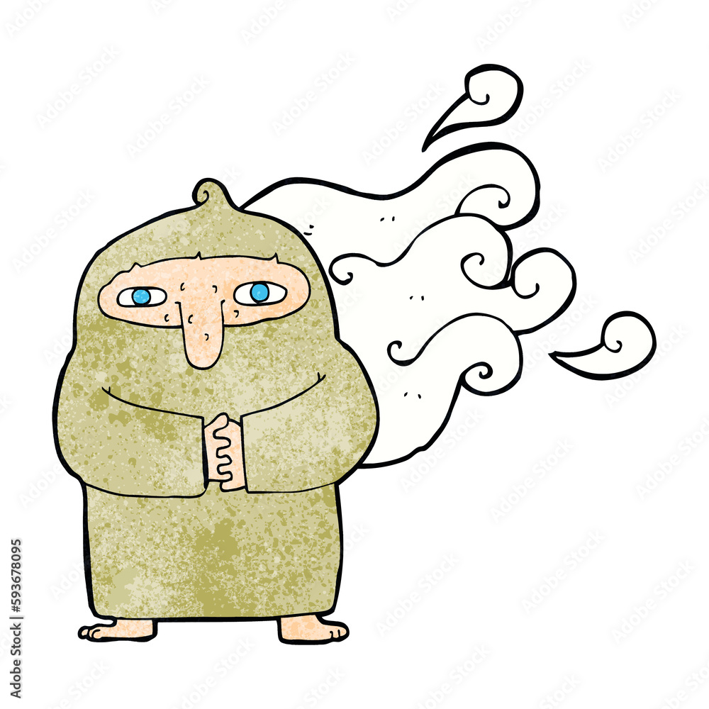 cartoon smelly monk Stock Illustration | Adobe Stock