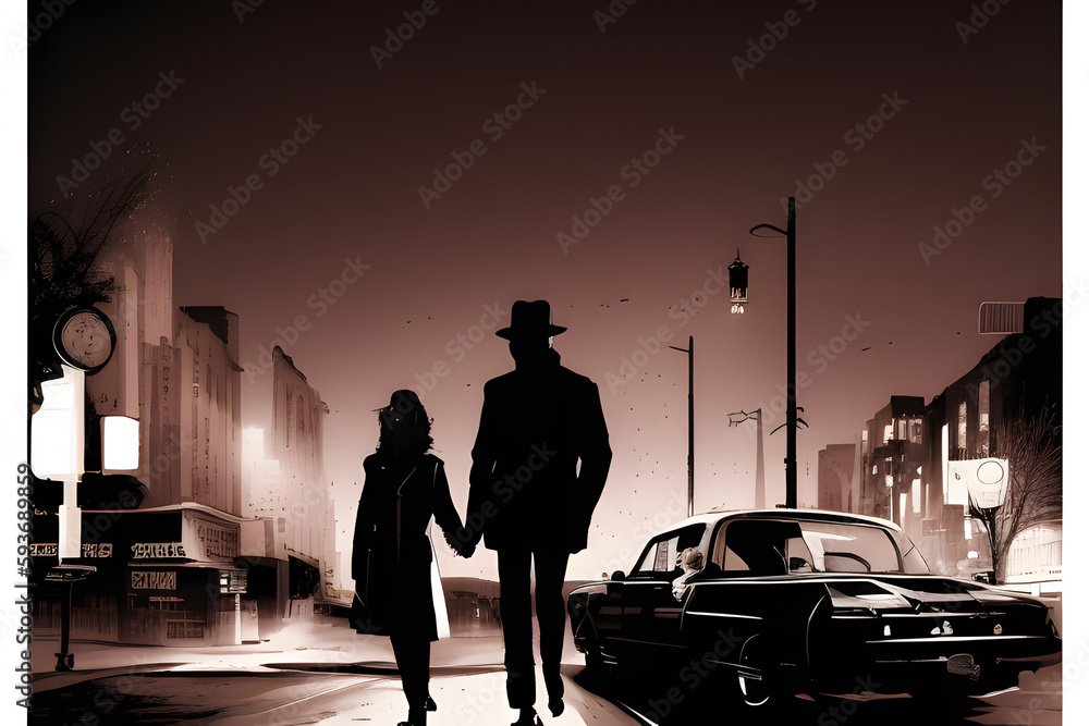 Oil painting. Noir vampire mafia and blood. Conceptual abstract hand ...