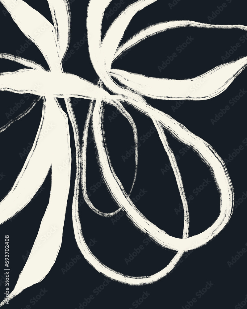 Minimal Abstract Line Drawing Of Flowing Lines Stock Illustration ...