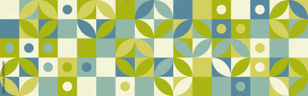 Seamless mosaic with geometric shapes in scandinavian pattern style ...