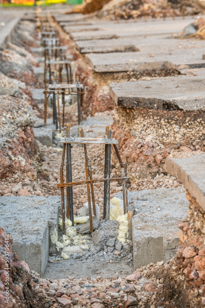 Stirrups to make beam structure, preparing for reinforced concrete ...