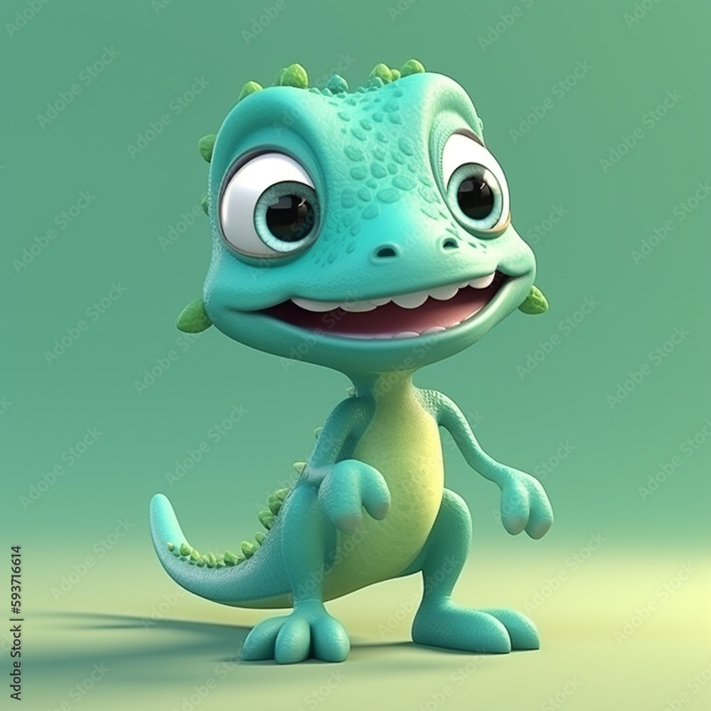 Lizard cartoon, Lizard illustrated character, Lizard 2D character, Cute ...