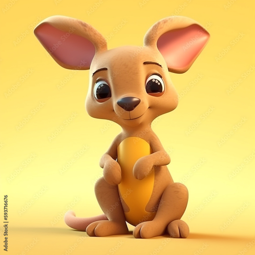 Kangaroo cartoon, Kangaroo illustrated character, Kangaroo 2D character ...