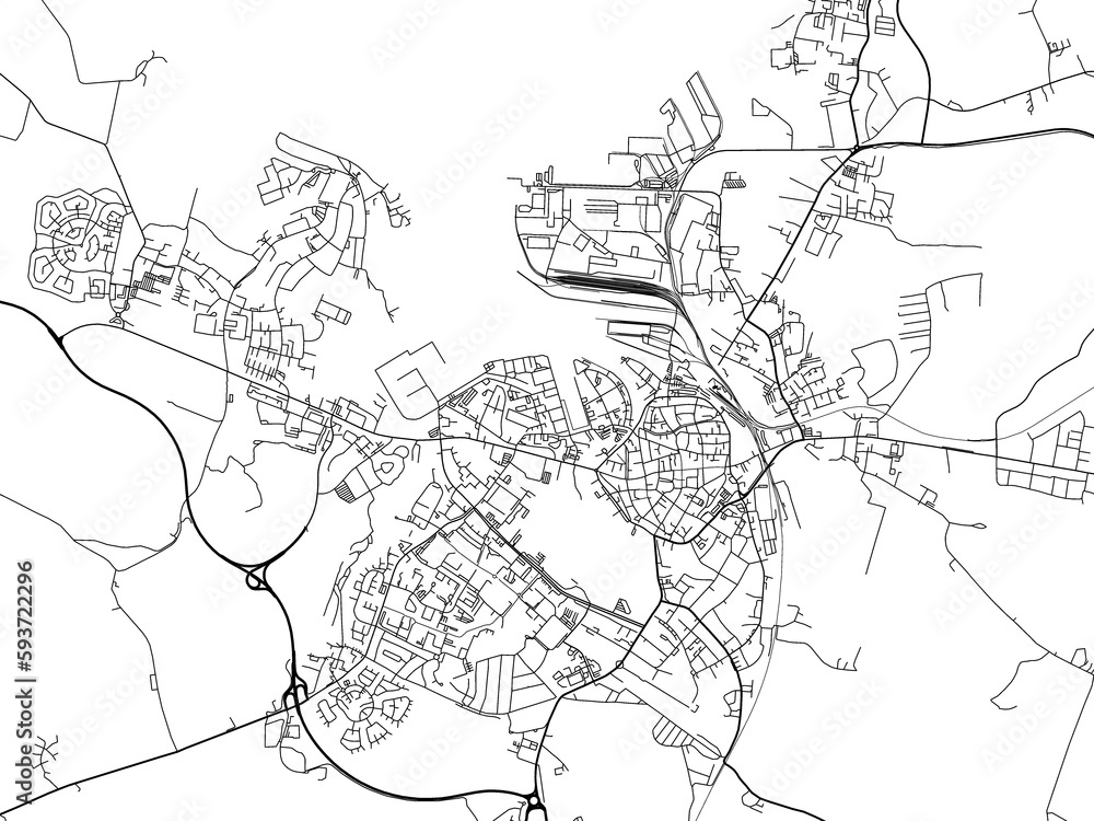 Road map of the city of Wismar in Germany on a transparent background ...