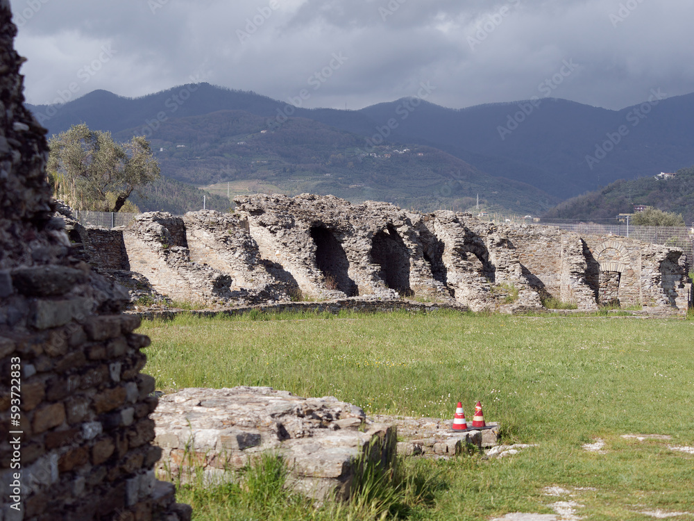 LUNI,LA SPEZIA, ITALY APRIL 13, 2023: Archaeological remains from ...