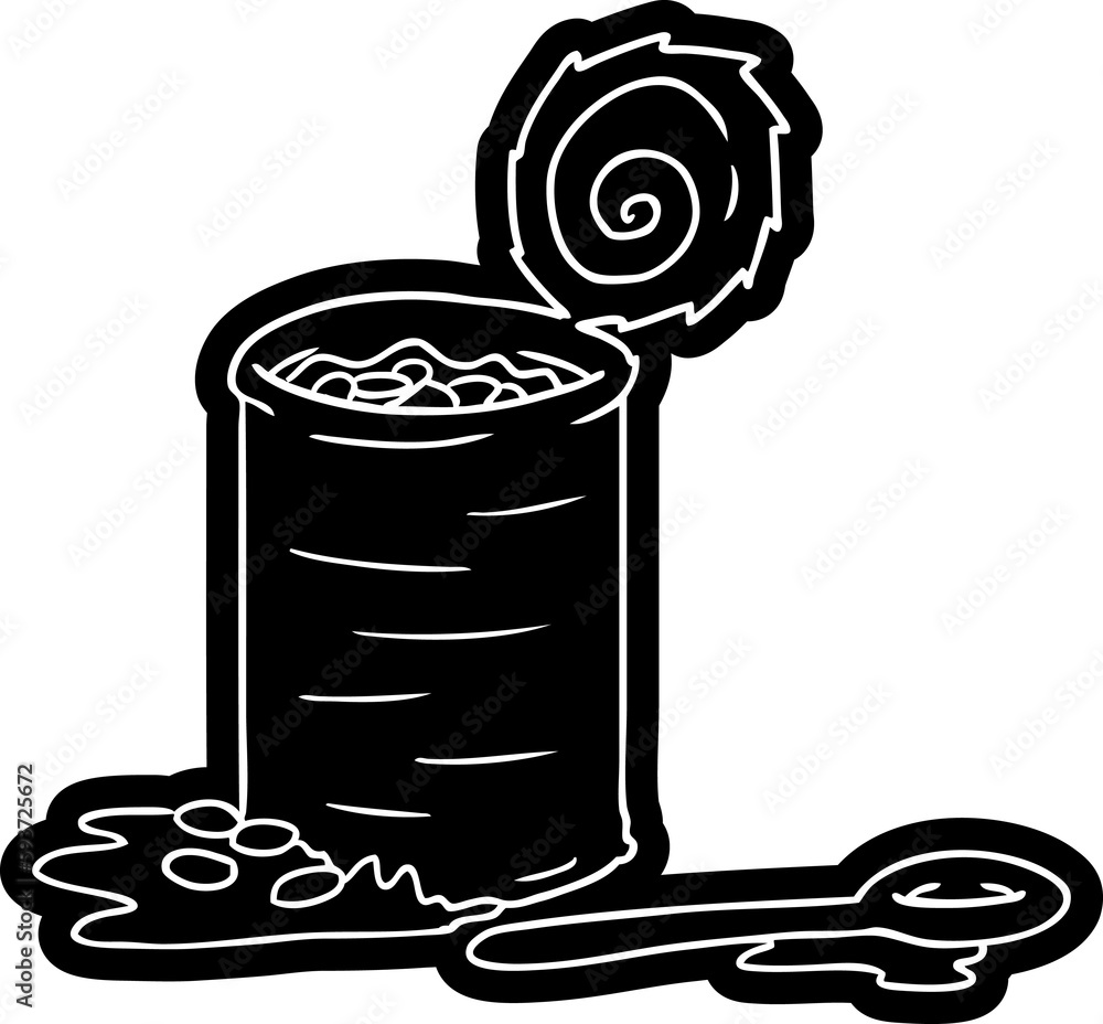 cartoon icon drawing of an opened can of beans Stock Illustration ...