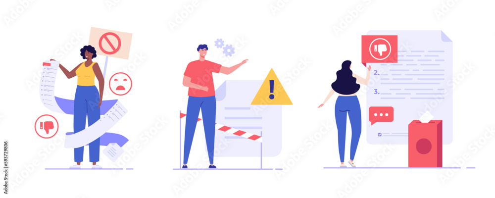 User filling complaint form. Client giving negative feedback at rating ...