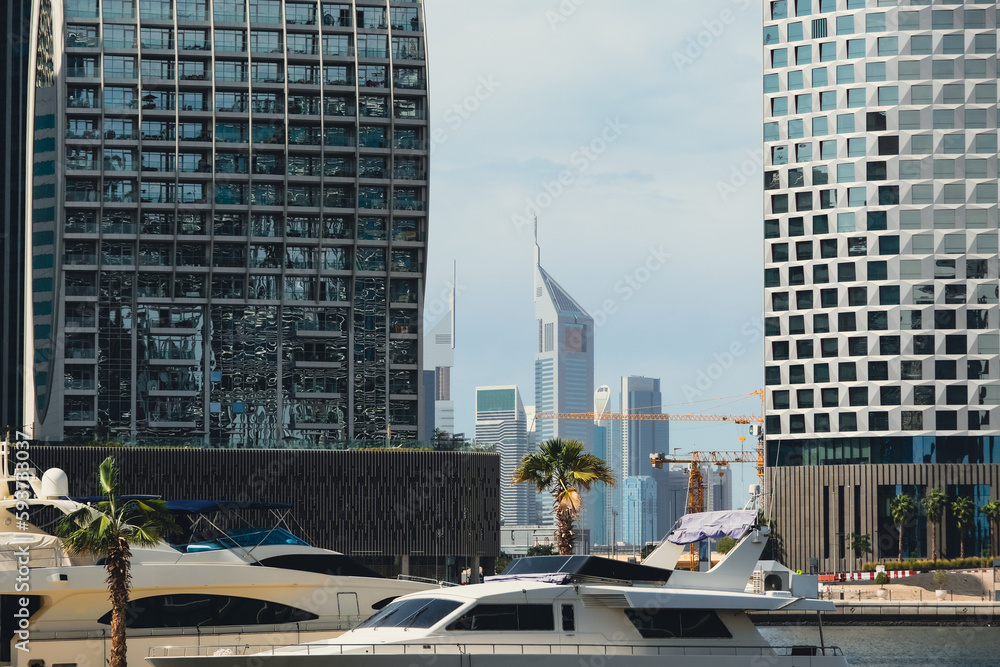 Futuristic and modern commercial and residential highrise tower ...