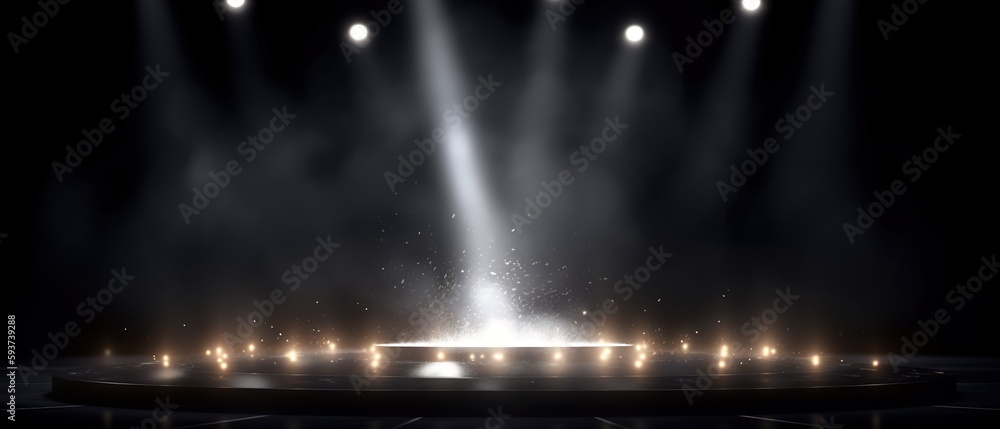 Stage Spotlight with Stage Podium Scene, Stage Spotlight on a Stage ...
