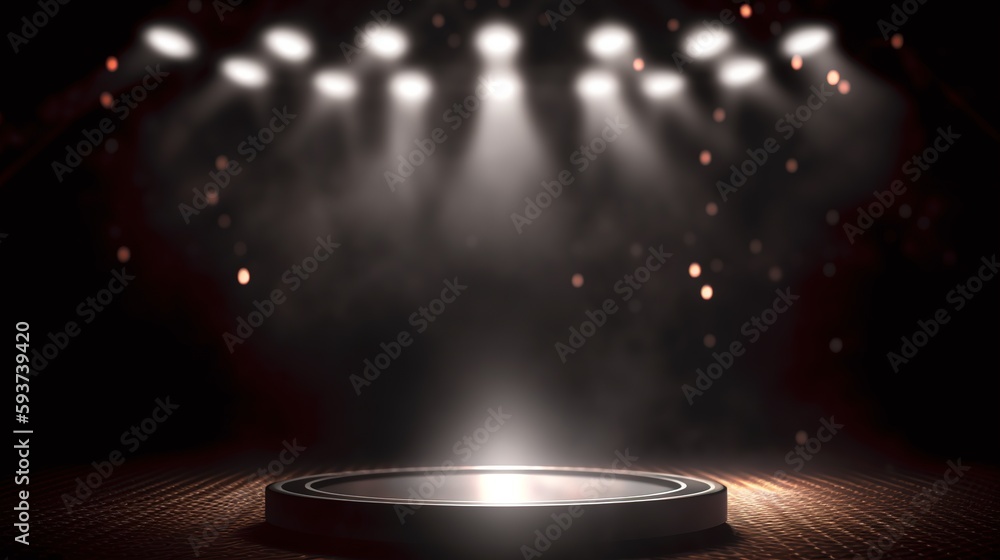 Stage Spotlight with Stage Podium Scene, Stage Spotlight on a Stage ...