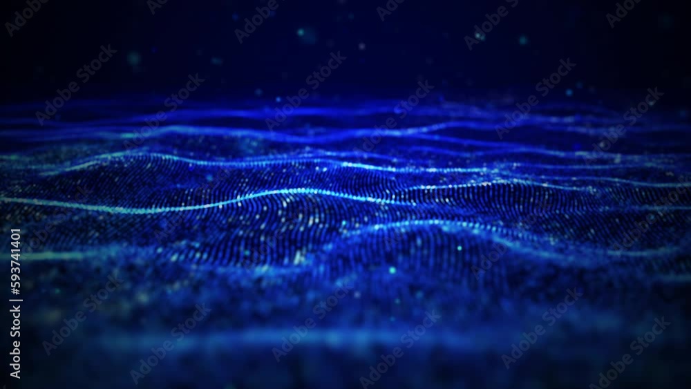 Abstract digital particle wave and light abstract background ,animation cyber or technology ...