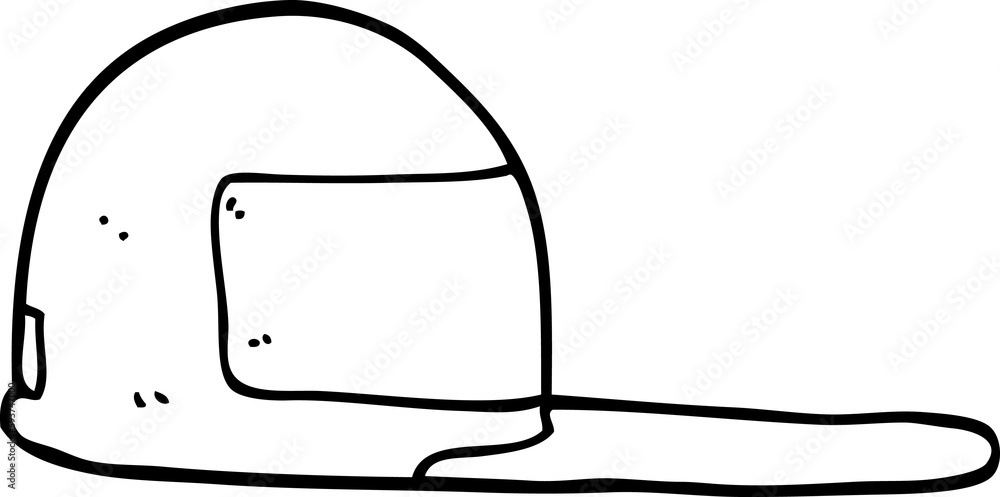line drawing cartoon baseball cap Stock Illustration | Adobe Stock