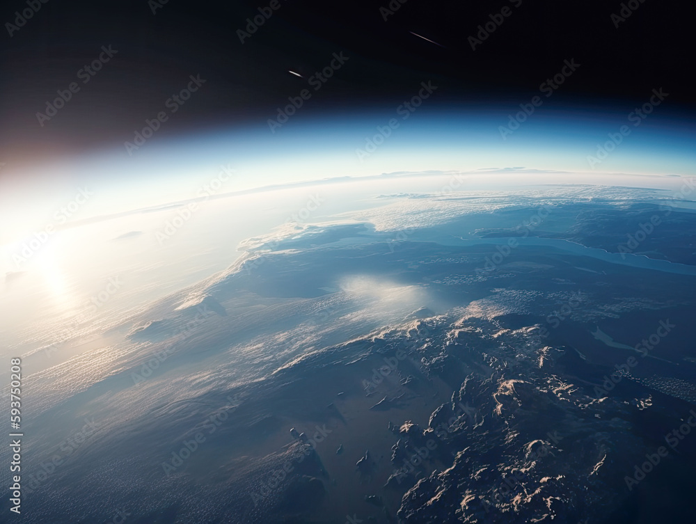 Sphere of nightly Earth planet in outer space. City lights on planet ...
