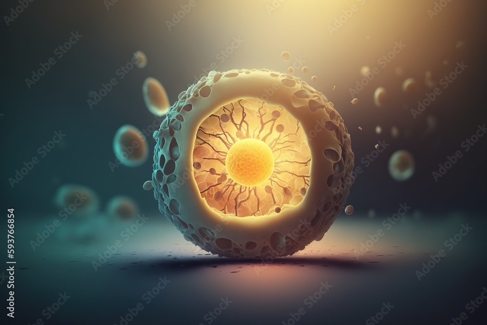 Human cell. Embryonic stem cell microscope. Components of Eukaryotic ...