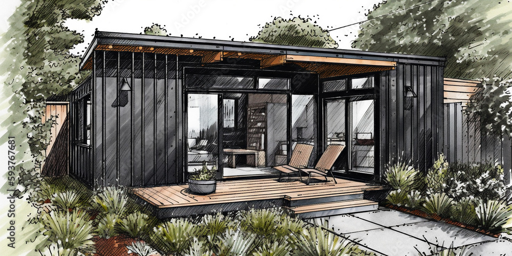 architectural drawing: Accessory Dwelling Unit (ADU), kit house – aka ...