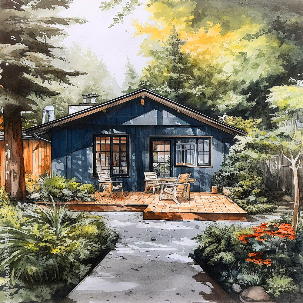 architectural illustration: accessory dwelling unit (ADU; also called ...