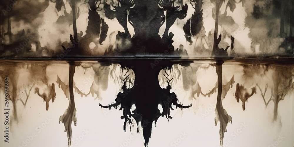 inkblot test image, set against mysterious, interpretive background ...