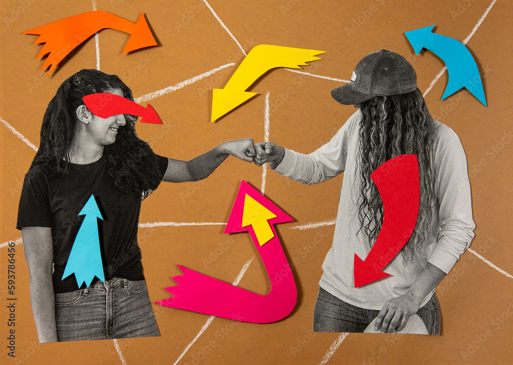 Fist bump collage Stock Photo | Adobe Stock