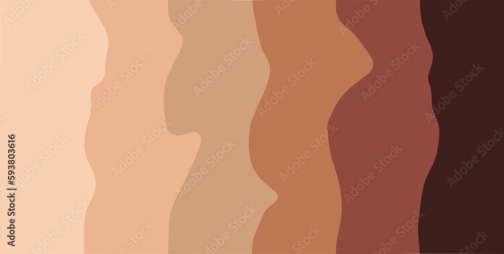 Skin tone color scale chart. Brown palette vector human skin ...