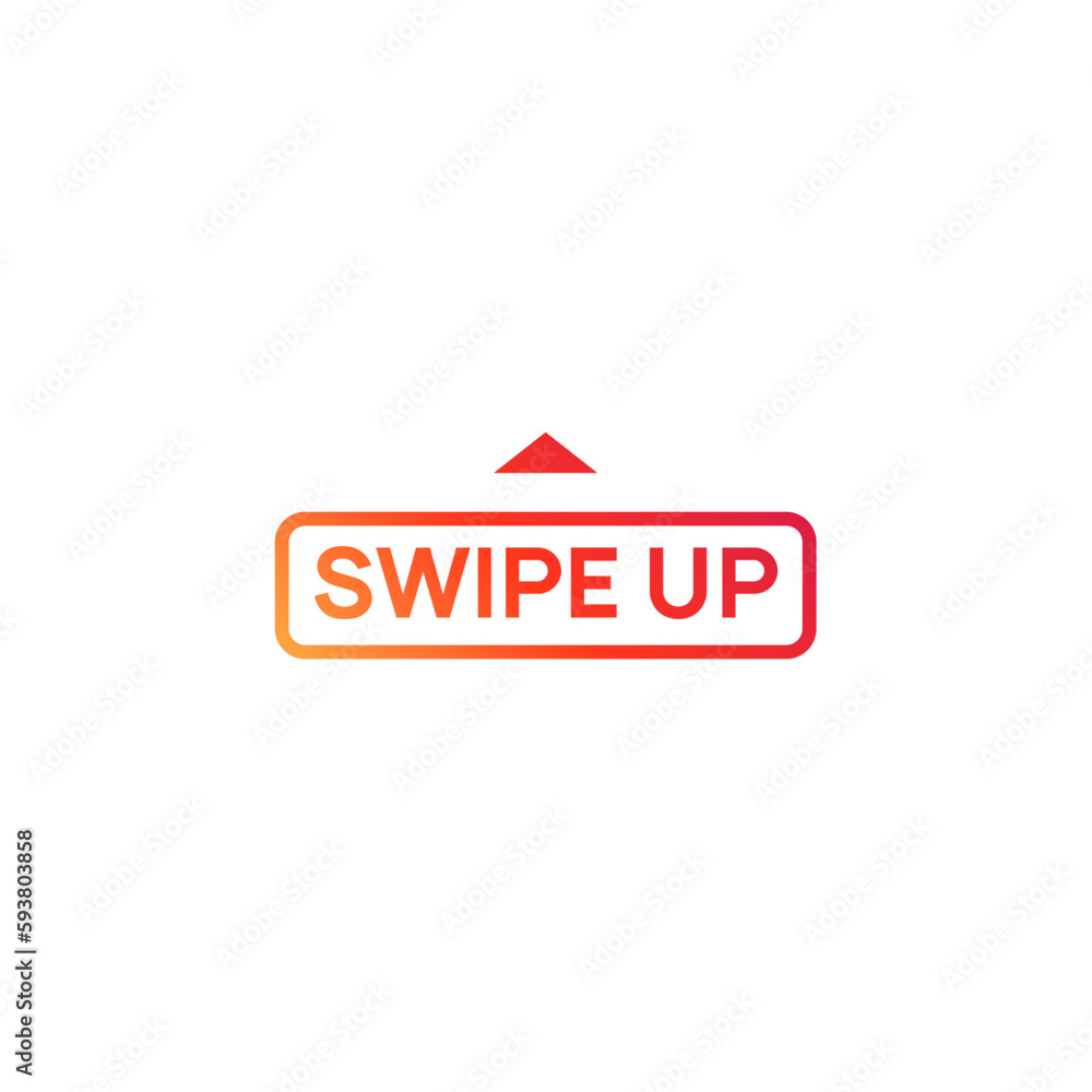 Swipe up arrow vector icon. Social media story drag button sign action ...