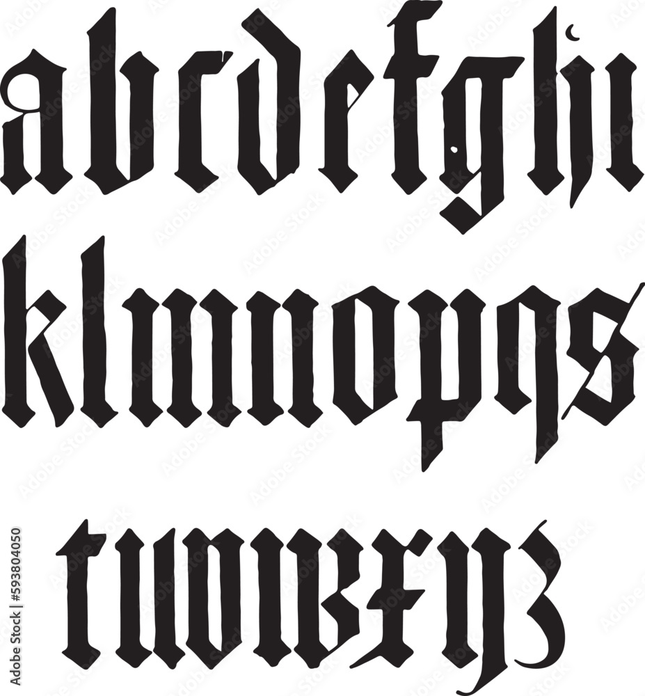 From A Brass End Of 15th Century alphabets - ABC letters Stock Vector ...