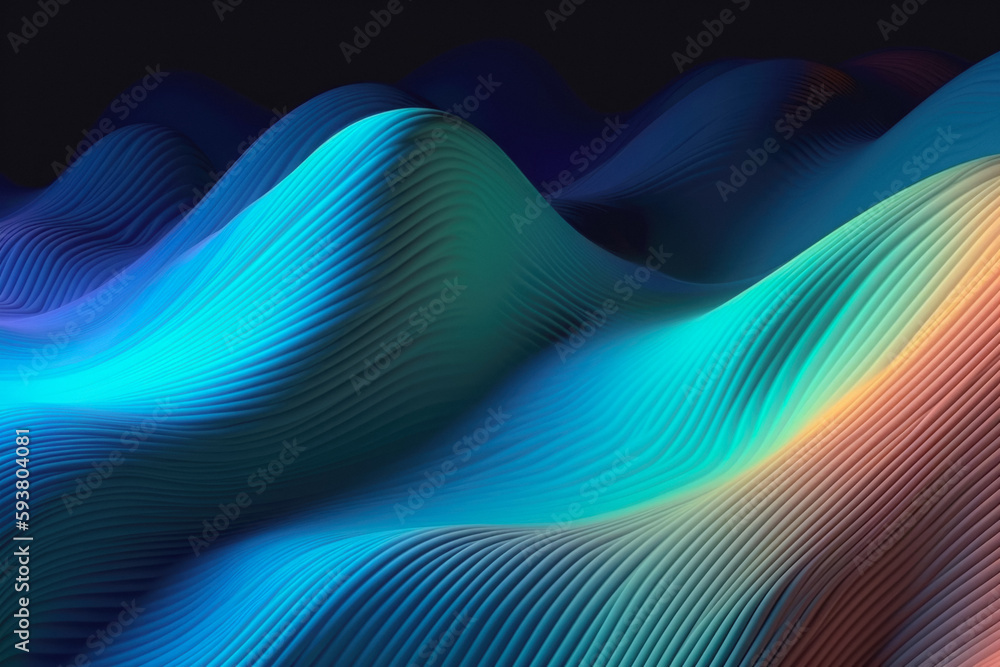 Abstract Holographic Waves image features shapes in a multilayered ...