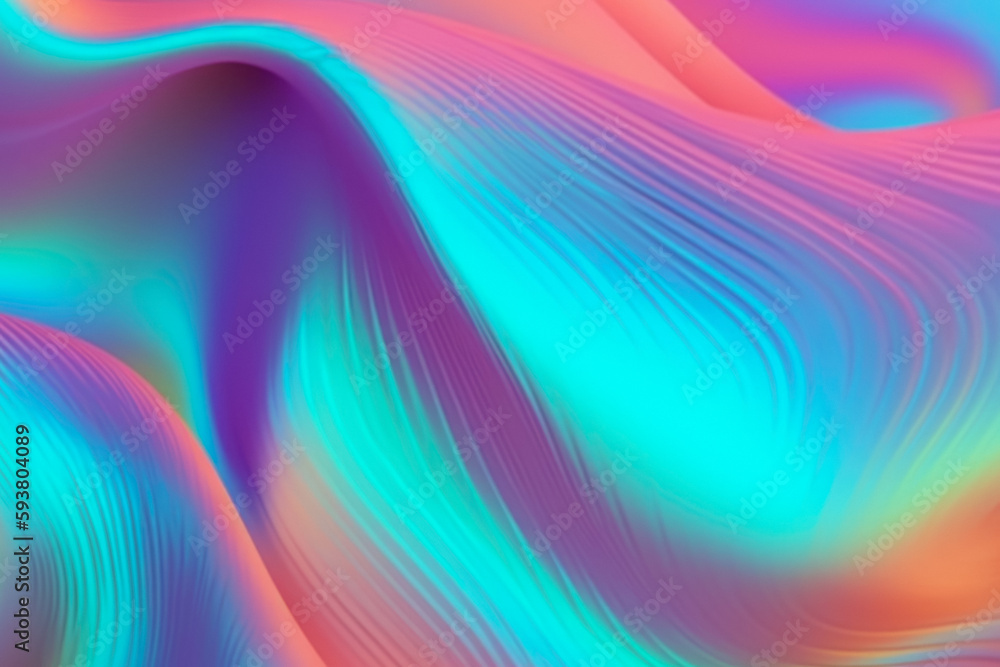 Abstract Holographic Waves image features shapes in a multilayered ...
