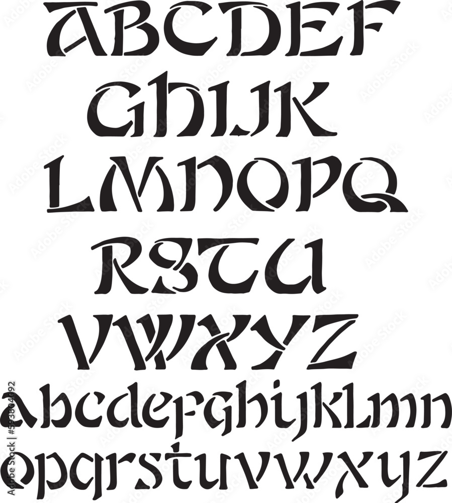 Stencilling E.Grasset And M.P.Verneuil alphabets - ABC letters Stock ...
