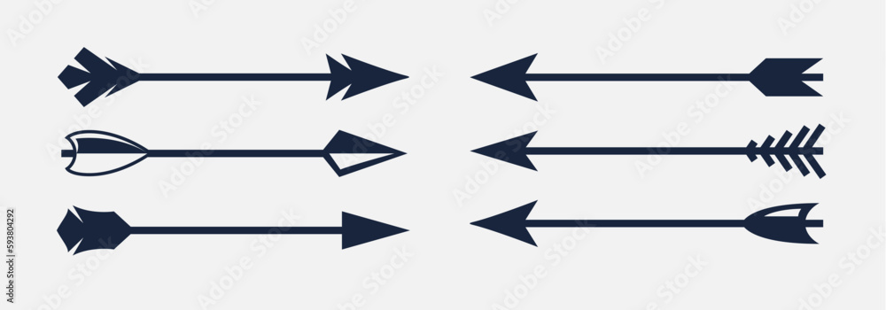 Vector arrow archer warrior weapon target indian feather hunt longbow ...