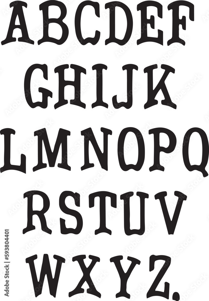 Curved Serif Alphabet alphabets - ABC letters Stock Vector | Adobe Stock